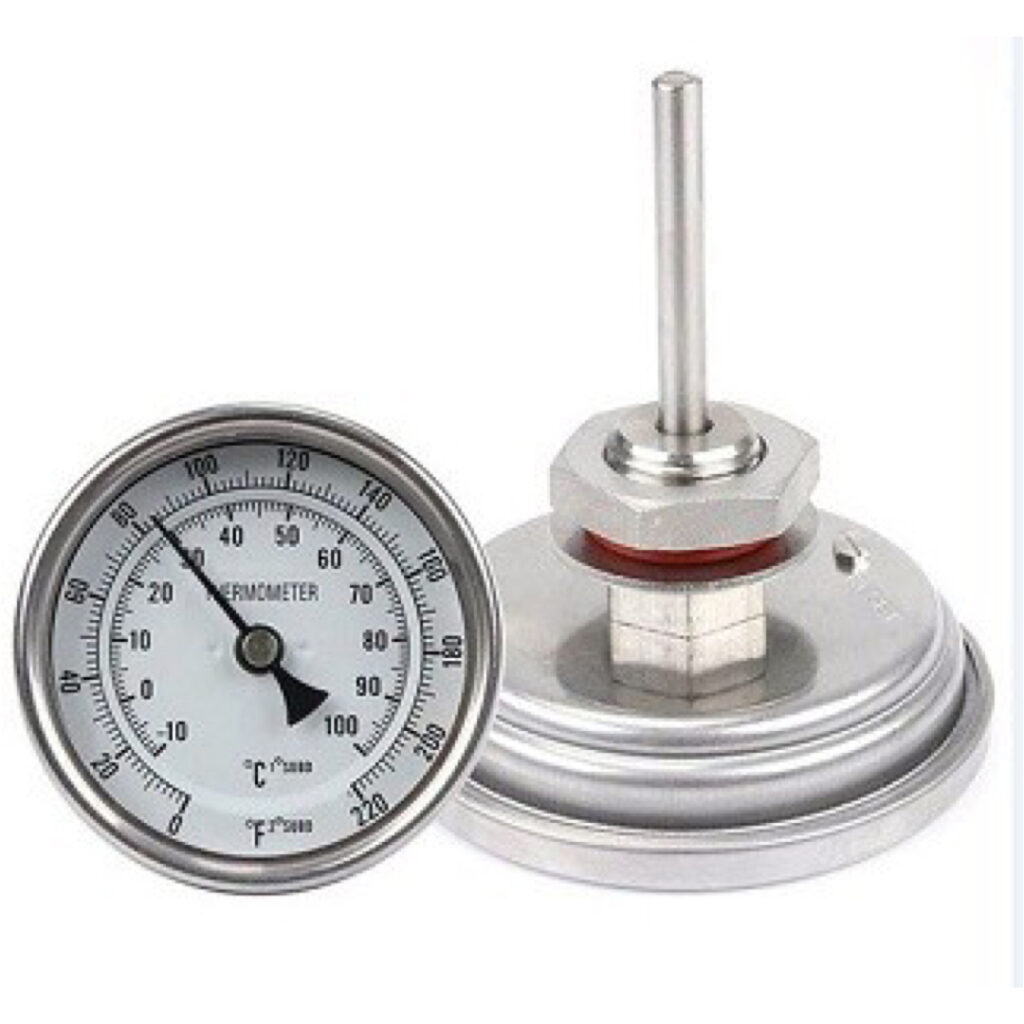 Weldless Bi Metal Thermometer - เจาะติดหม้อ - BrewerSupporter