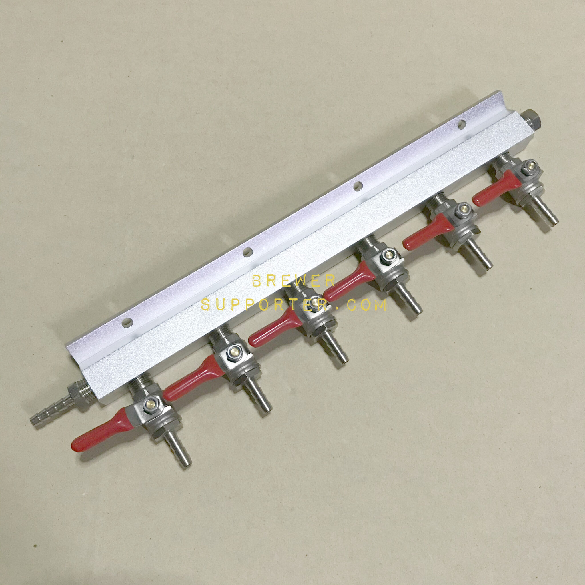 Gas Manifold 6 Lines – 3/16" Barb - BrewerSupporter
