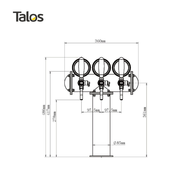 T-Shaped Beer Tower 3 Taps - BrewerSupporter